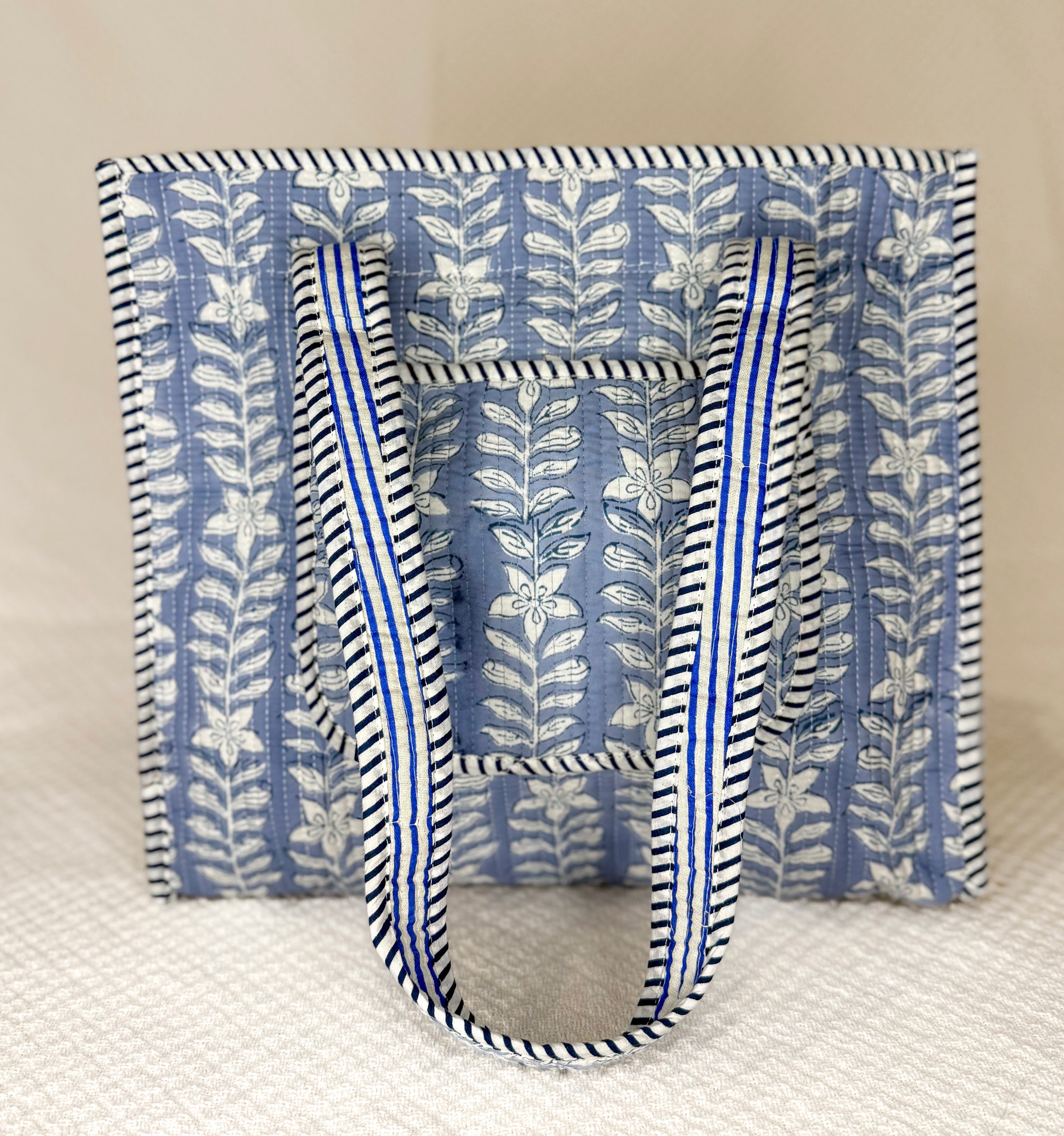 Sinclair Blue Floral Tote – Alex & West Co.